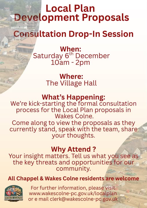 Colchester Local Plan – Drop in Session with Wakes Colne Parish Council ...